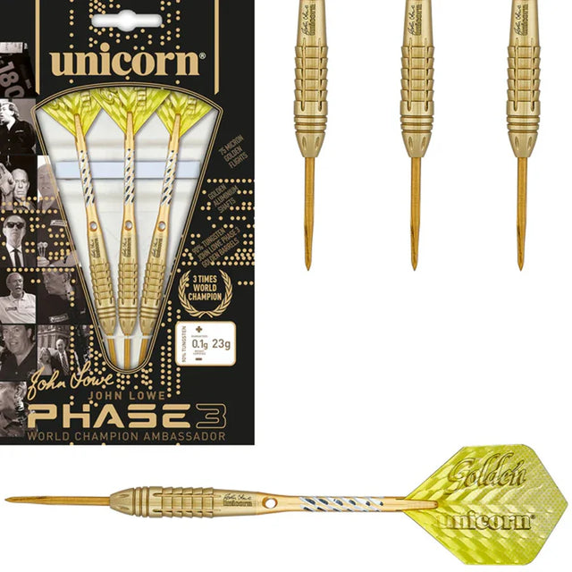 Unicorn John Lowe 90% Tungsten Gold Darts | World Champion Series ...