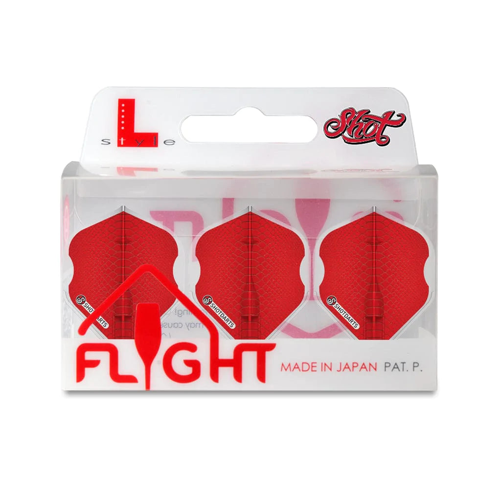 Shot L-Style Gator Red L1 EZ Flights – Aussie Dart Supplies Online